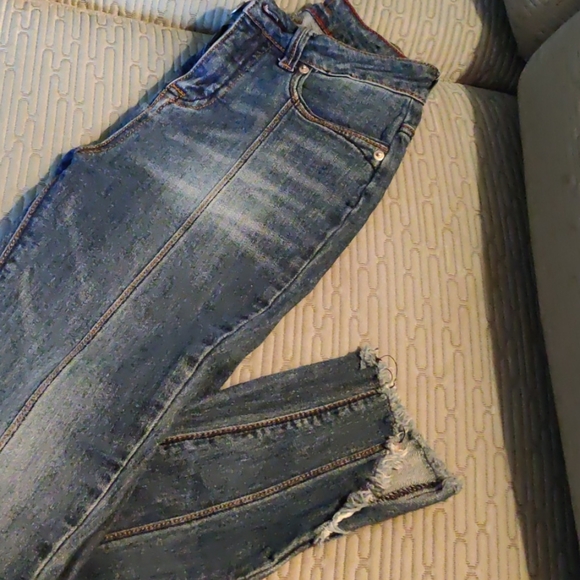 Rue21 | Jeans | New High Waist Ankle Cut Off Stitch 7s 60s Retro Ruffle ...